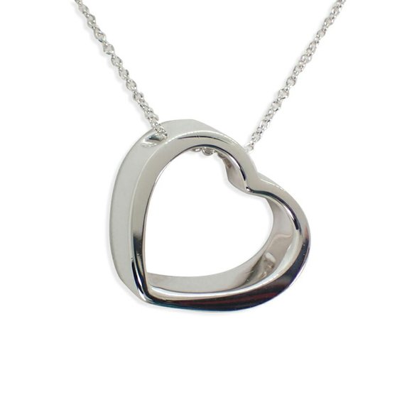 Tiffany & Co. | Jewelry | Tiffany 925 Open Heart Co Pendant Necklace ...